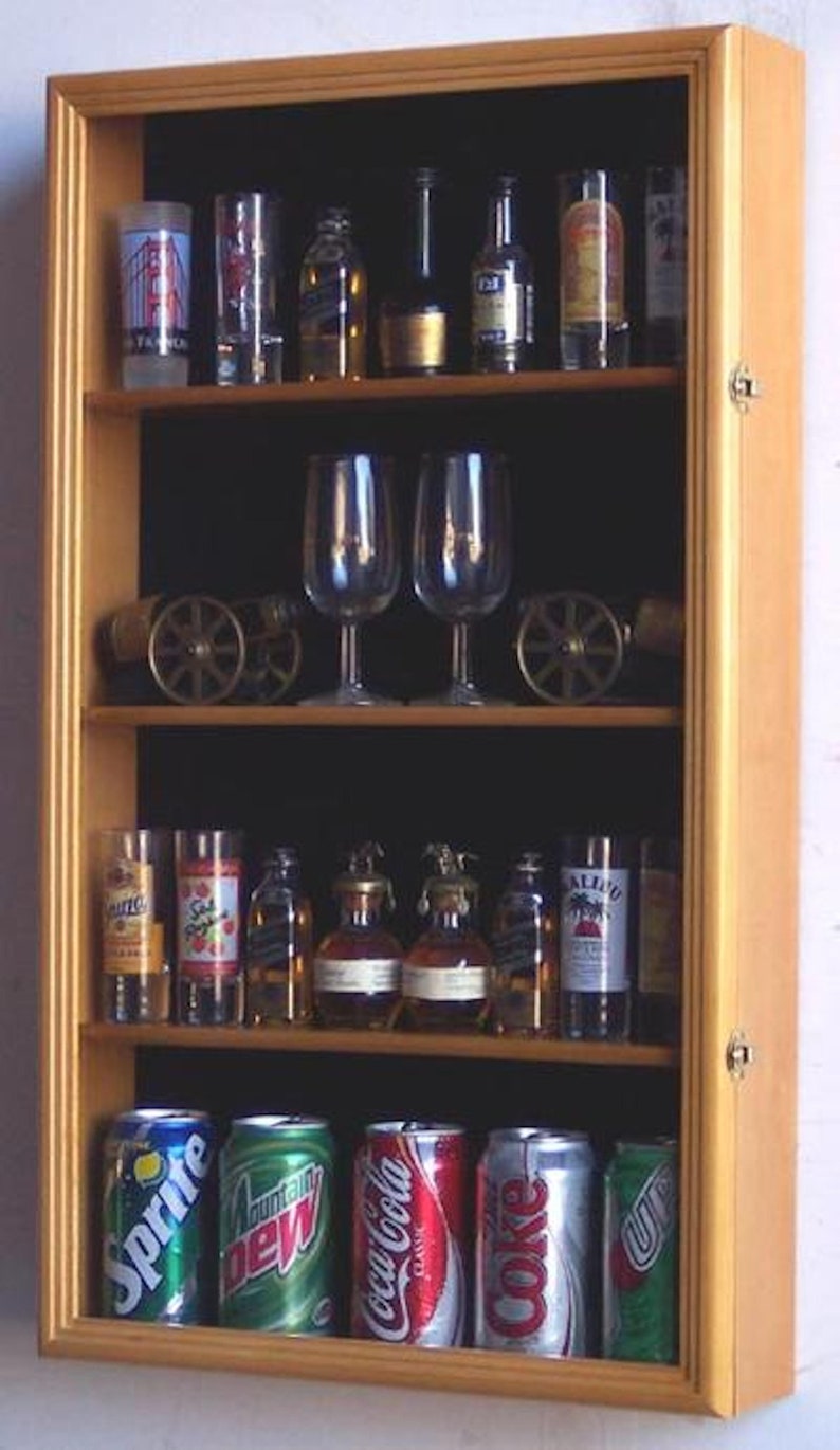 Mini Liquor Bottle / Tall Shot Glass Shooter Display Case - Etsy