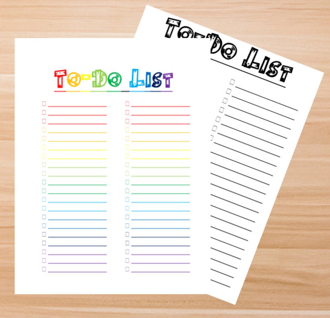 To-do List: Rainbow and Regular - Etsy