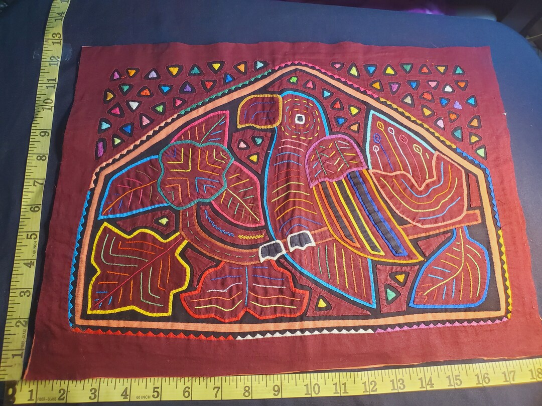 1700 4153 Mola Unframed Folk Art Indigenous Made in Panama by Guna Yala ...