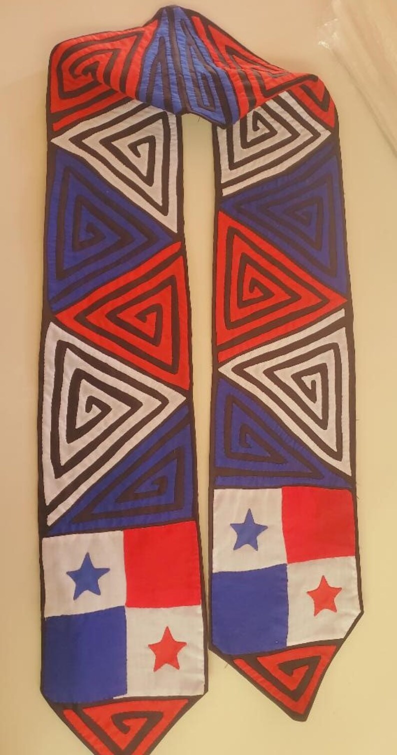 Graduation Stole Mola Handmade Panama Flag - Etsy