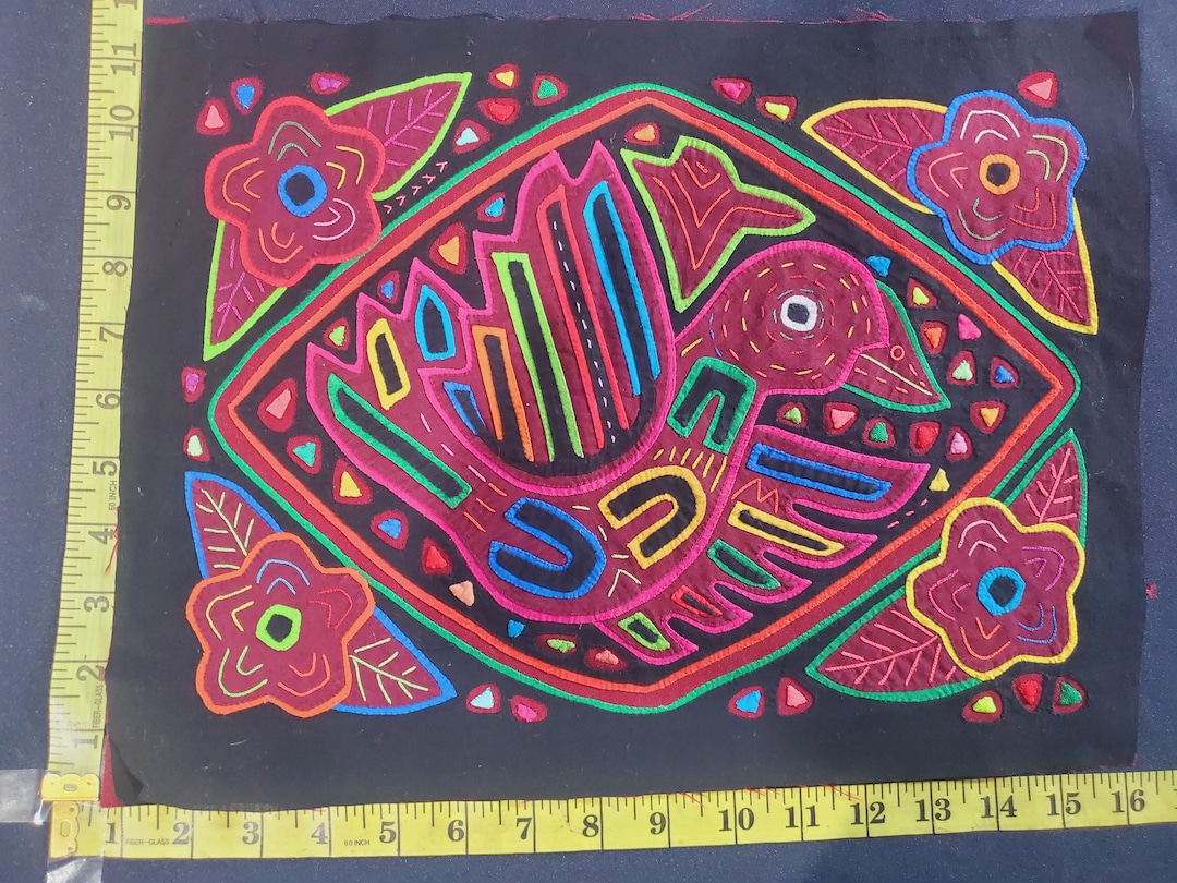 1800 69 Mola Bird Design Authentic Original Embroidery Handmade by Kuna ...