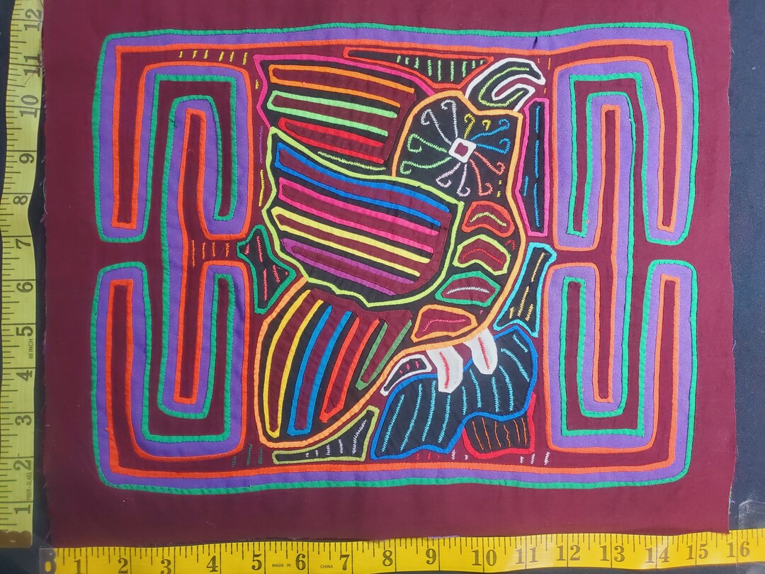 1600 1937 Mola Unframed Authentic Folk Art Indegeneous Handmade Quilt ...