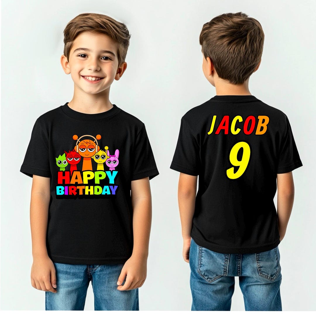 Personalize Sprunki Birthday Shirt, Birthday Game T-shirt, Birthday ...