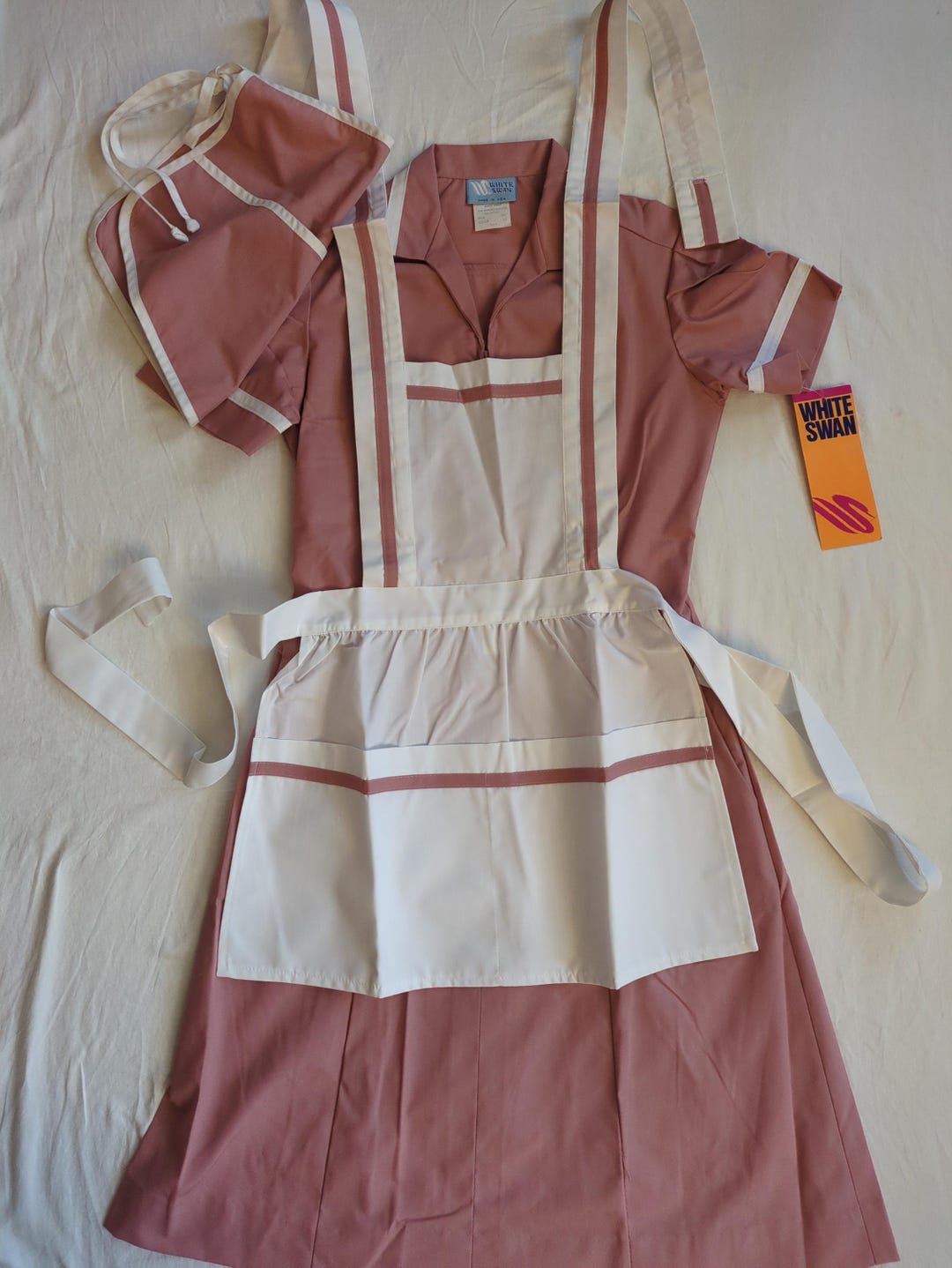 NEW Vintage 70s 80s White Swan Waitress Maid Nurses Uniform Twin Peaks ...