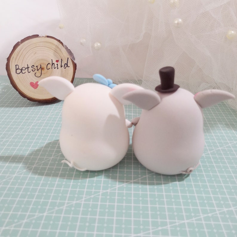 Pigs Bride and Groom Figurines Personalized Animals Clay Ring - Etsy