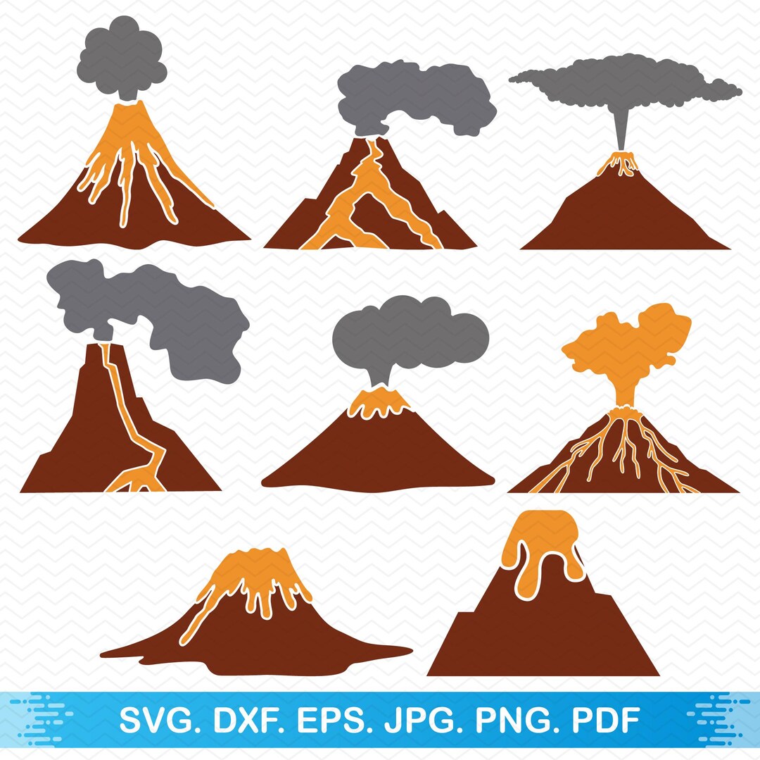 Volcano Svg, Volcano Clipart, Lava Svg Files for Cricut, SVG Silhouette ...