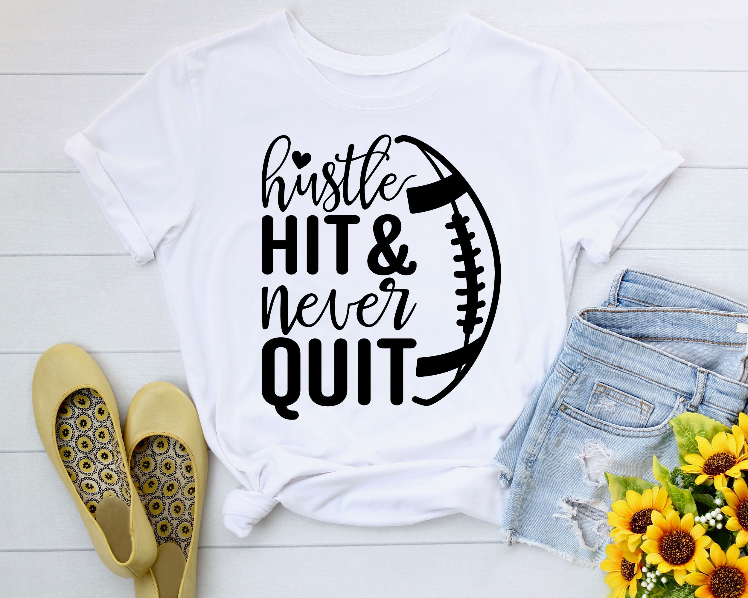 Hustle Hit and Never Quit Svg Football Mom Svg Football Svg - Etsy