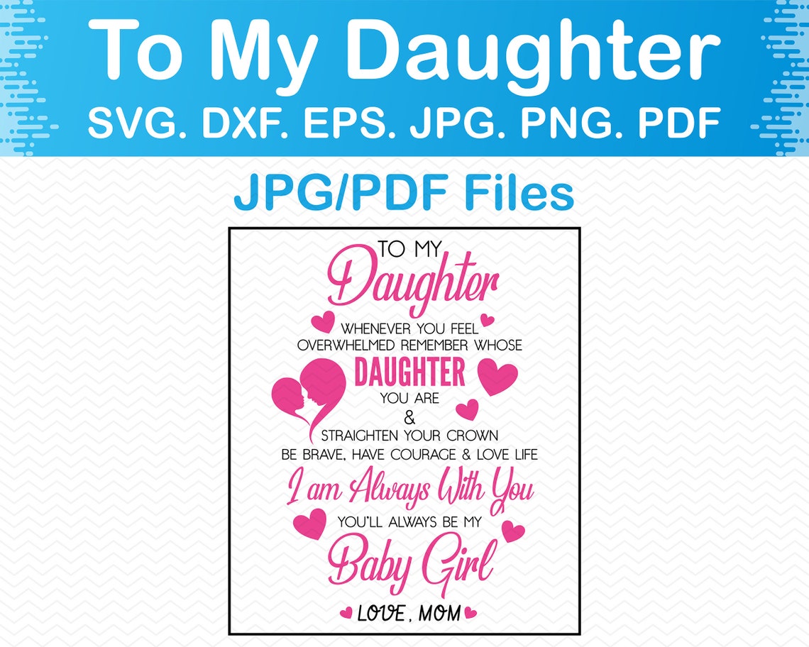 To My Daughter Svg Mother Daughter Svg Mom and Daughter Svg - Etsy