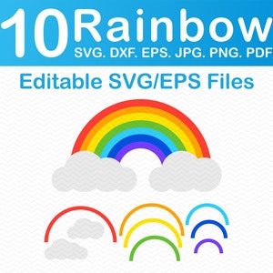 Rainbow Svg Files for Cricut, Rainbow Png Files, Rainbow Clipart ...