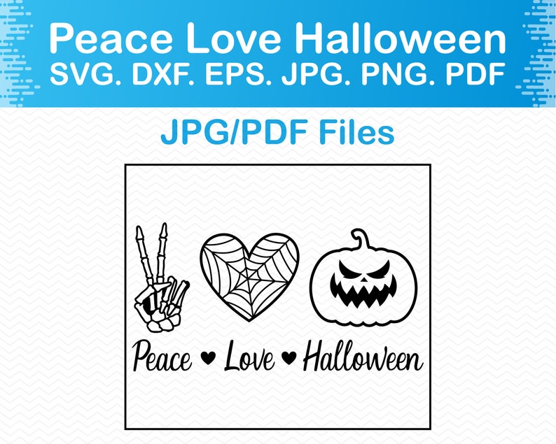 Peace Love Halloween Svg Halloween Png Halloween Clipart - Etsy