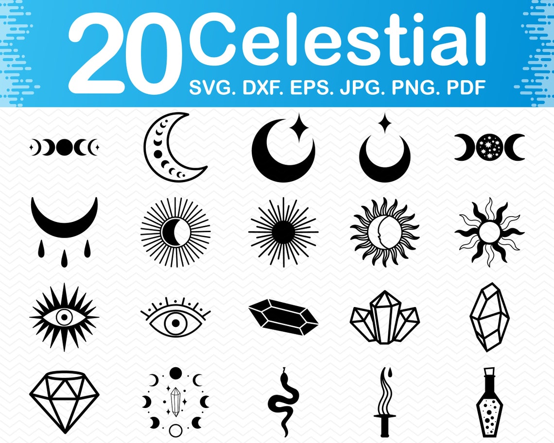 Celestial Svg Moon Phase Svg Boho Svg Witchy Svg Moon - Etsy