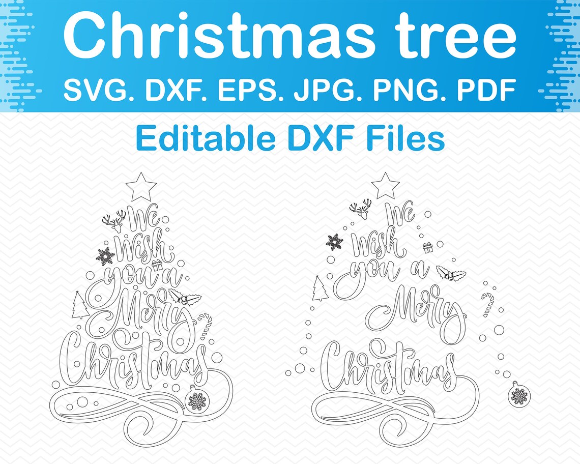 Merry Christmas Tree Svg Merry Christmas Trees Png Merry - Etsy