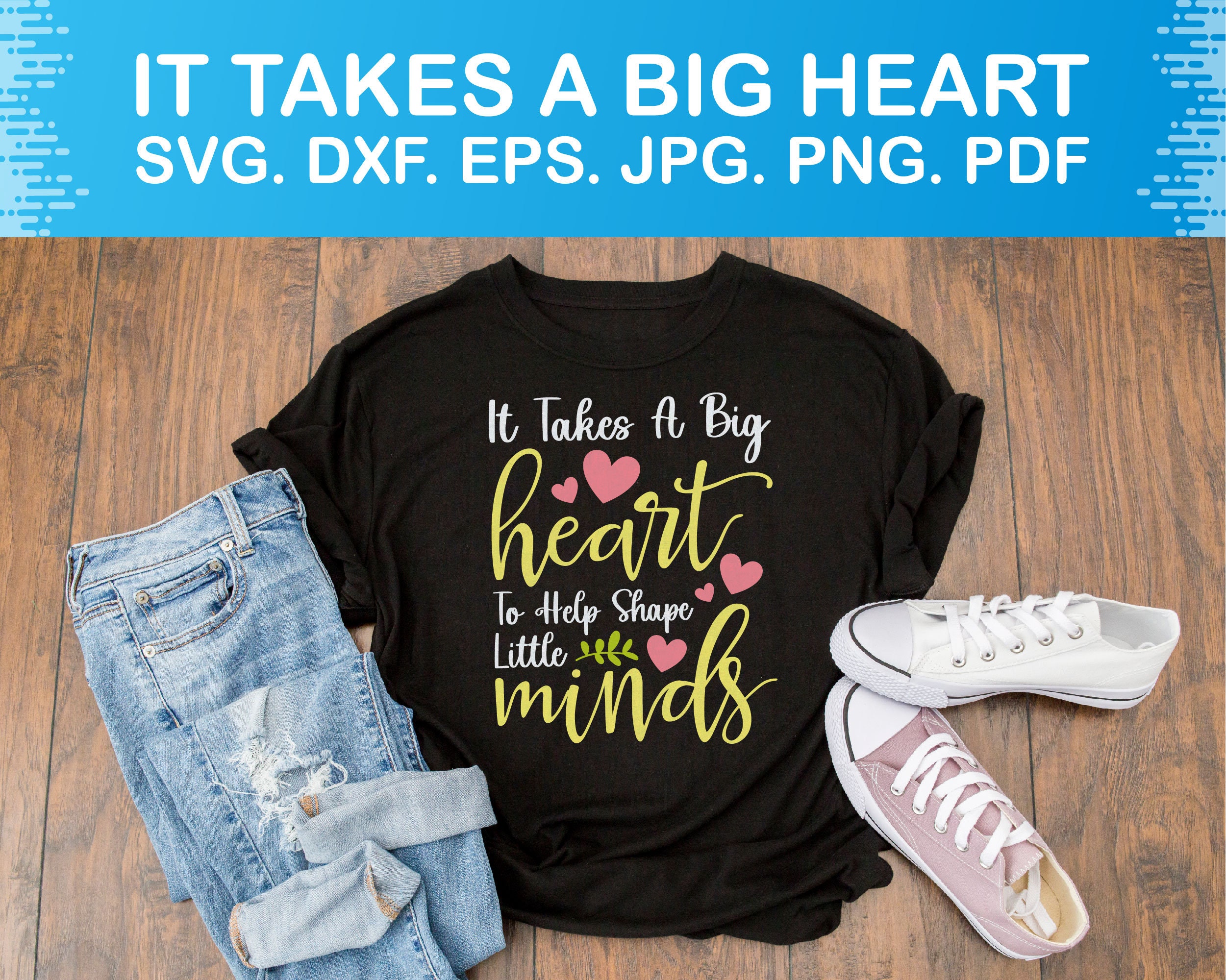 It Takes A Big Heart to Help Shape Little Minds Svg Teacher | Etsy
