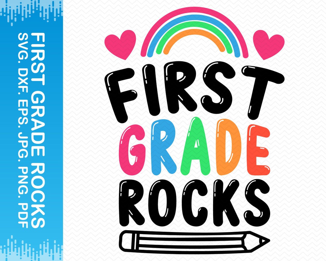 First Grade Rocks Svg, Back to School Svg, Teacher Svg School Svg ...