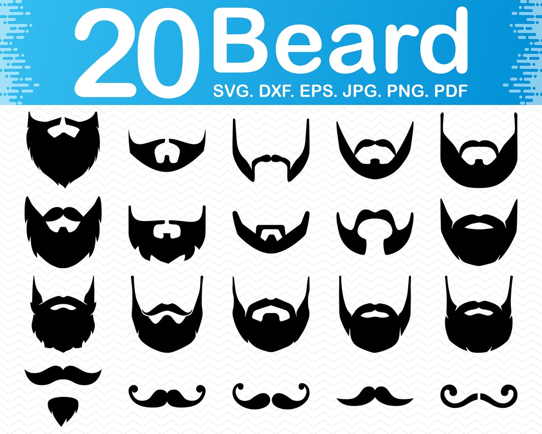 Beard Svg Mustache Svg Bearded Man Svg Files for Cricut - Etsy Finland
