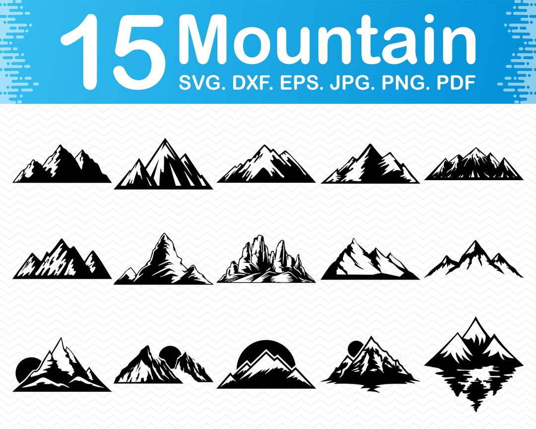 Mountain Svg, Mountain Clipart, Mountain Bundle Svg, Mountain Vector ...