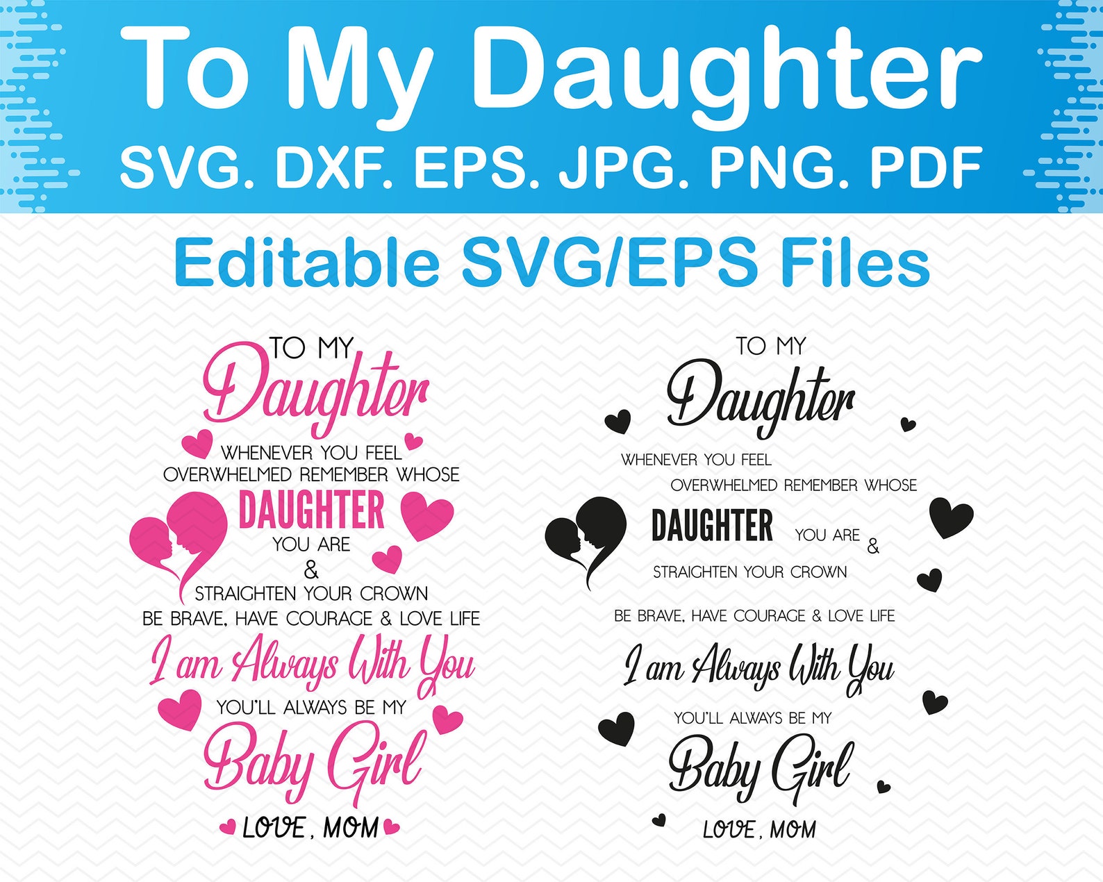To My Daughter Svg, Mother Daughter Svg, Mom and Daughter Svg, Mother ...