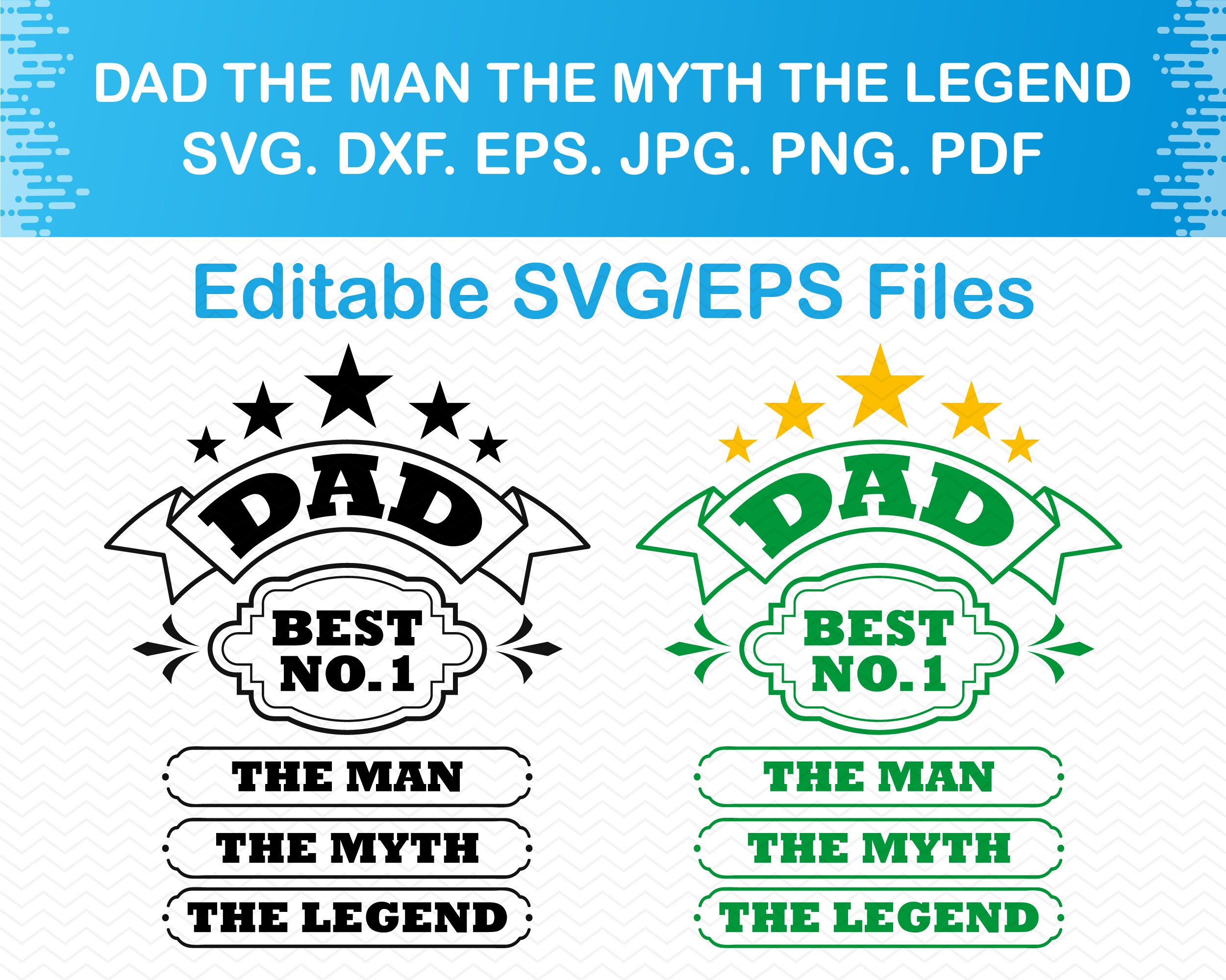 Dad the Man the Myth the Legend Svg Fathers Day Svg Papa Svg | Etsy