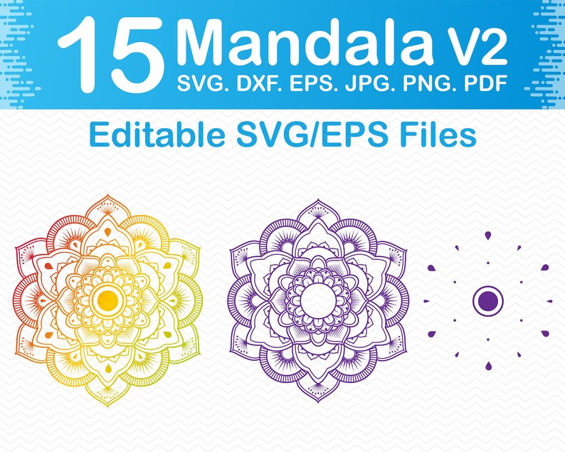 Mandala Svg Mandala Dxf Files Svg Files for Mandala Svg - Etsy