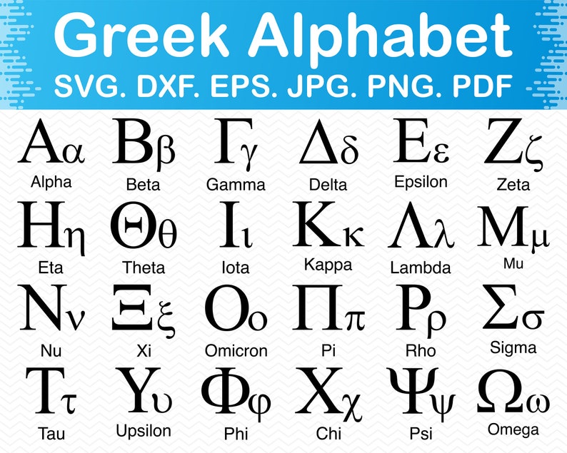 Letras Griegas Svg Alfabeto Griego Svg Letra Griega Archivos Etsy España
