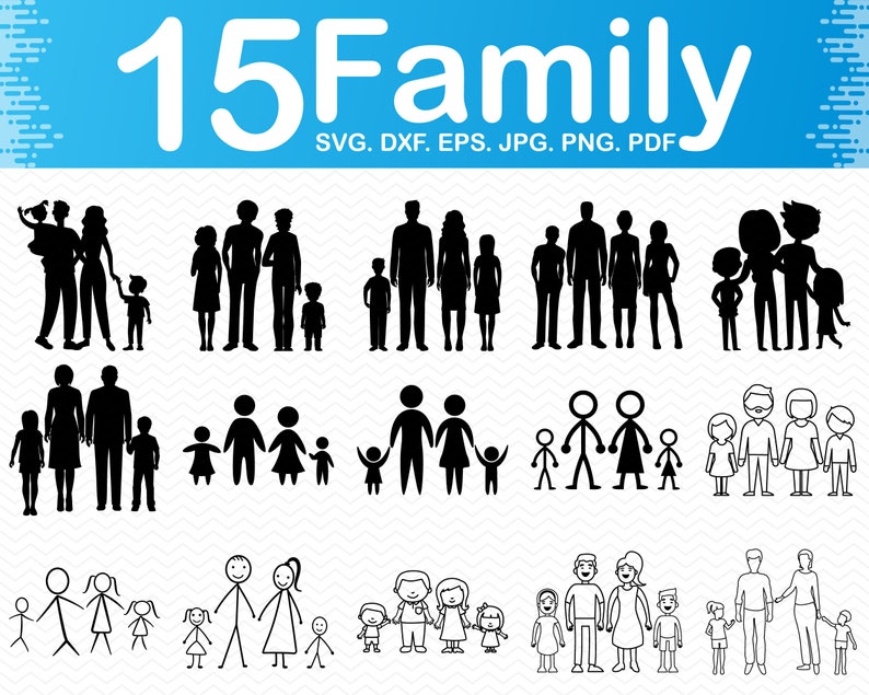 Family Svg Family Bundle Svg Family Clipart Stick Family - Etsy