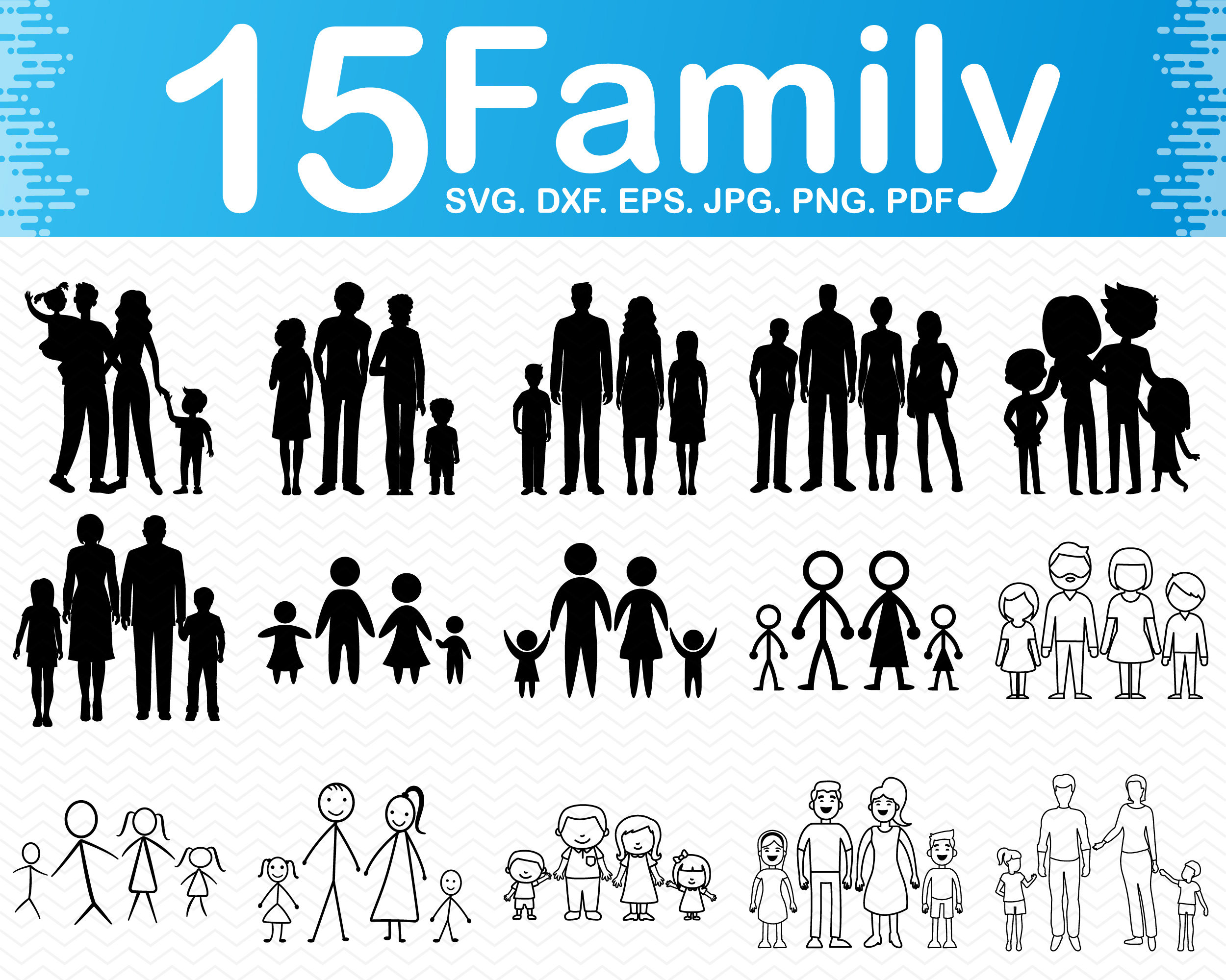 Family Svg Family Bundle Svg Family Clipart Stick Family - Etsy