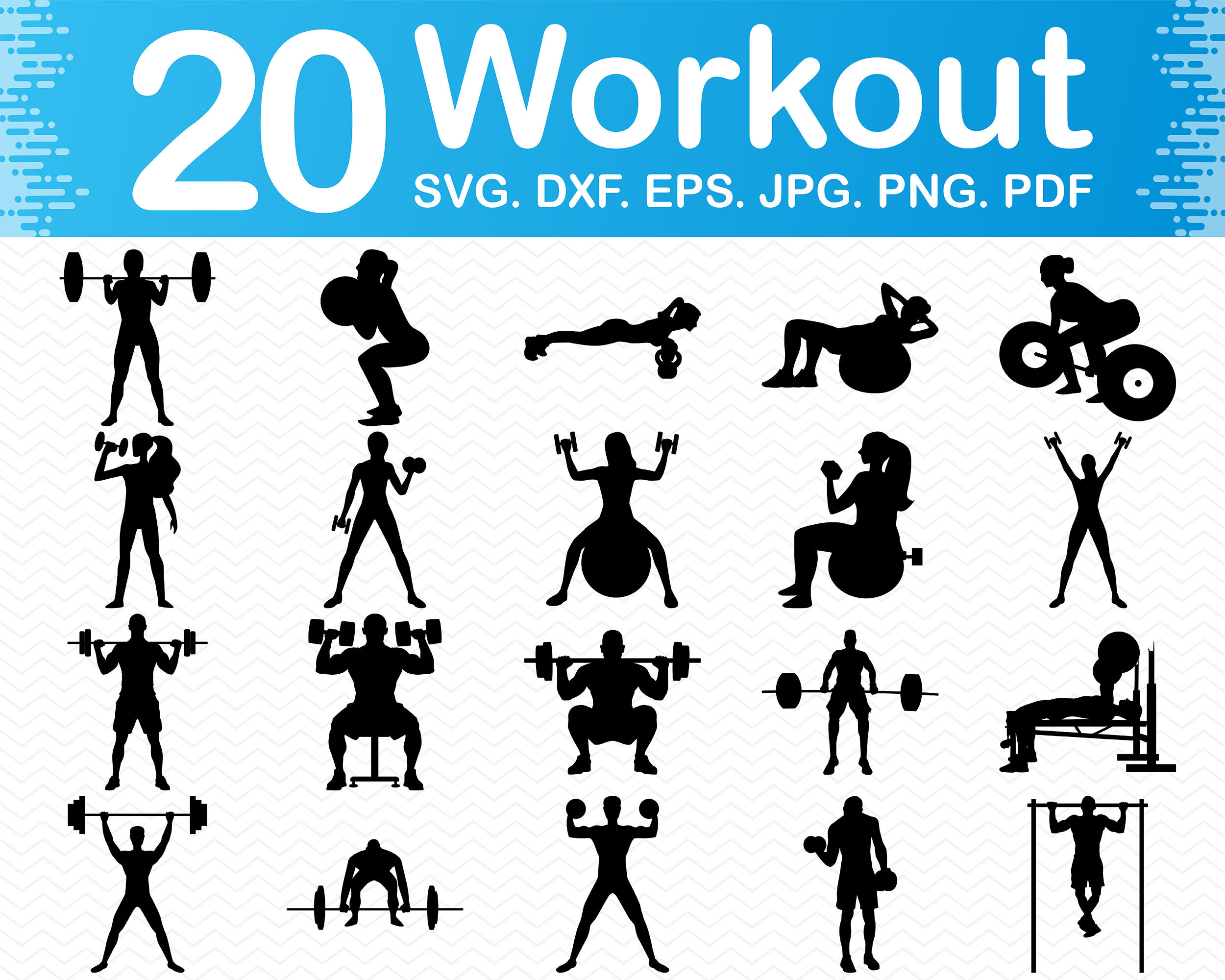 Workout Svg Gym Svg Fitness Svg Files for Cricut Silhouette | Etsy