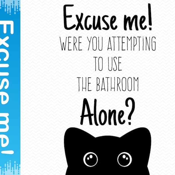 Funny Cat Restroom Sign - Etsy