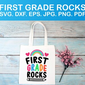 First Grade Rocks Svg, Back to School Svg, Teacher Svg School Svg ...