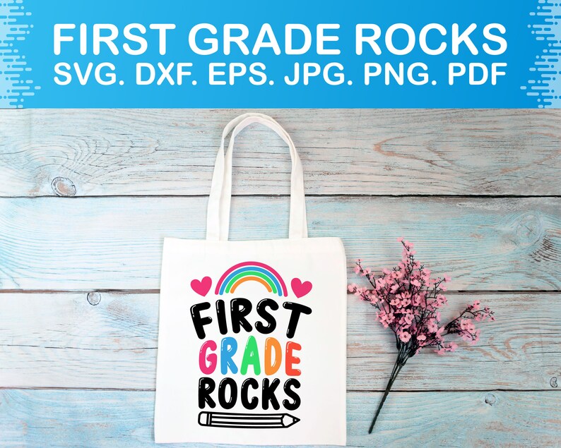 First Grade Rocks Svg Back to School Svg Teacher Svg School - Etsy