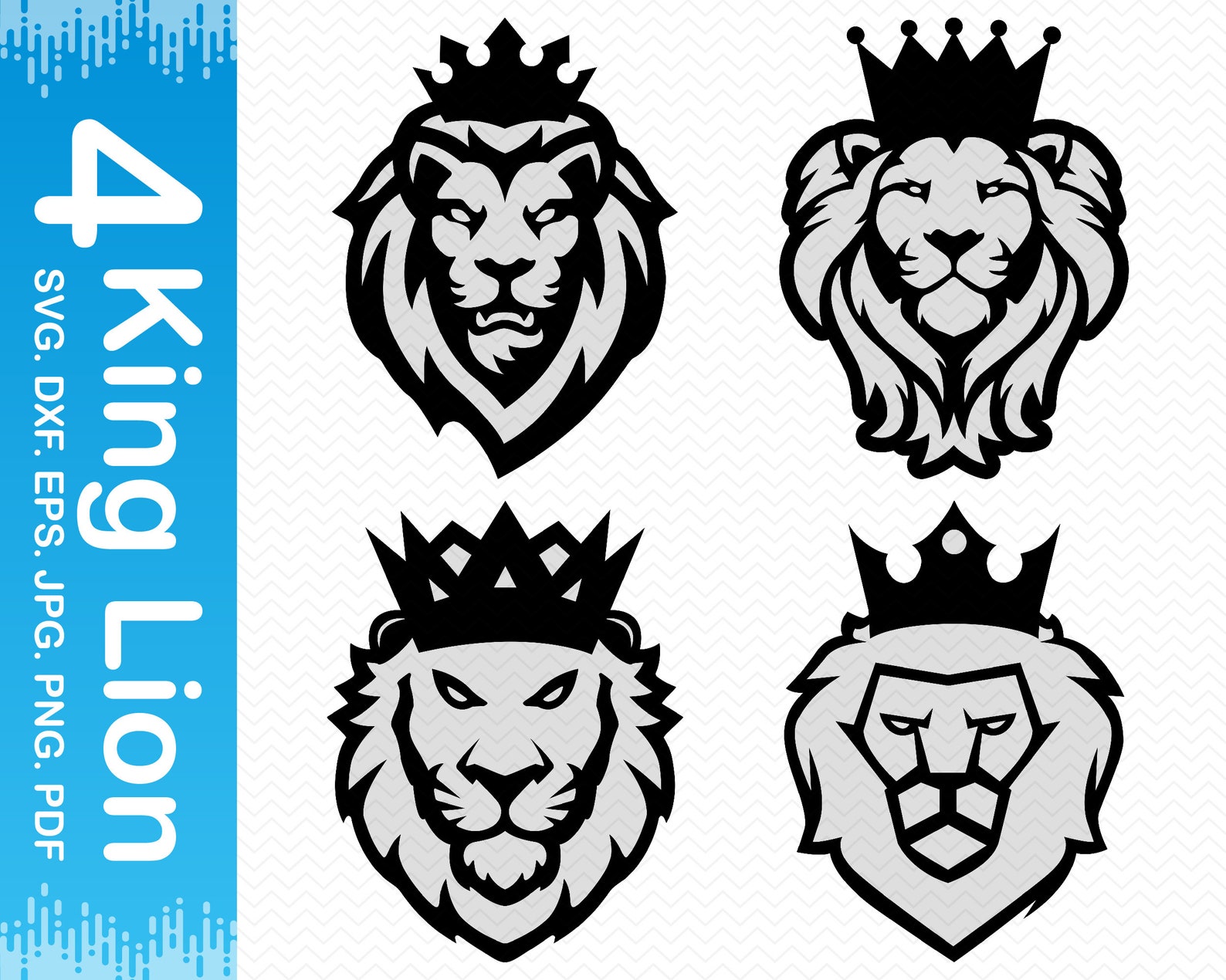 Crowned Lion Svg Bundle Half Lion Head Svg Lion Digital Svg - Etsy