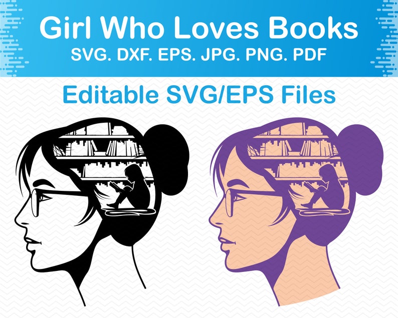 SVG Books en tête Livres svg Livre svg Lecture svg Book - Etsy France