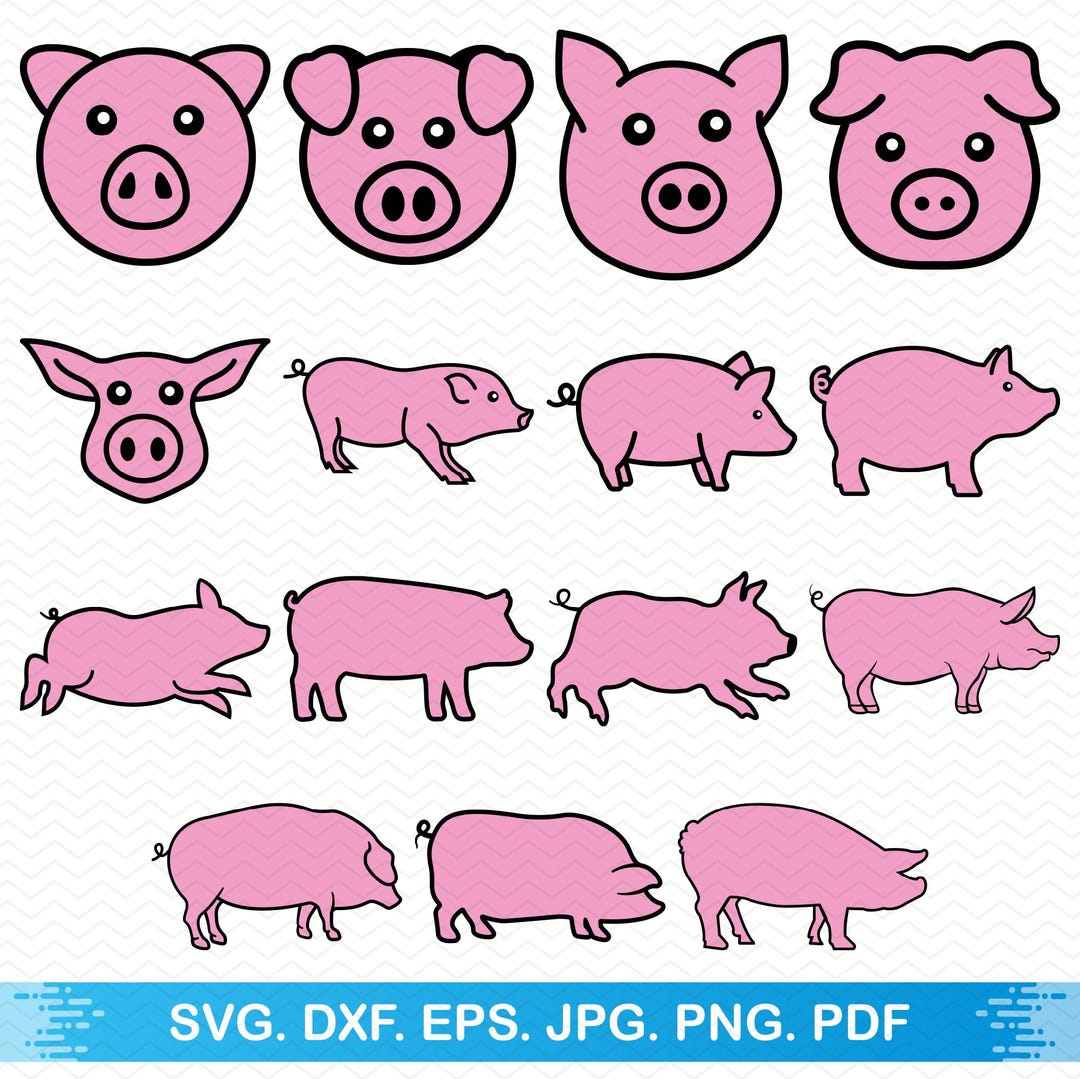 Pig Svg, Pig Face Svg, Piglet Svg, Cute Pig Svg Files for Cricut, Pig ...