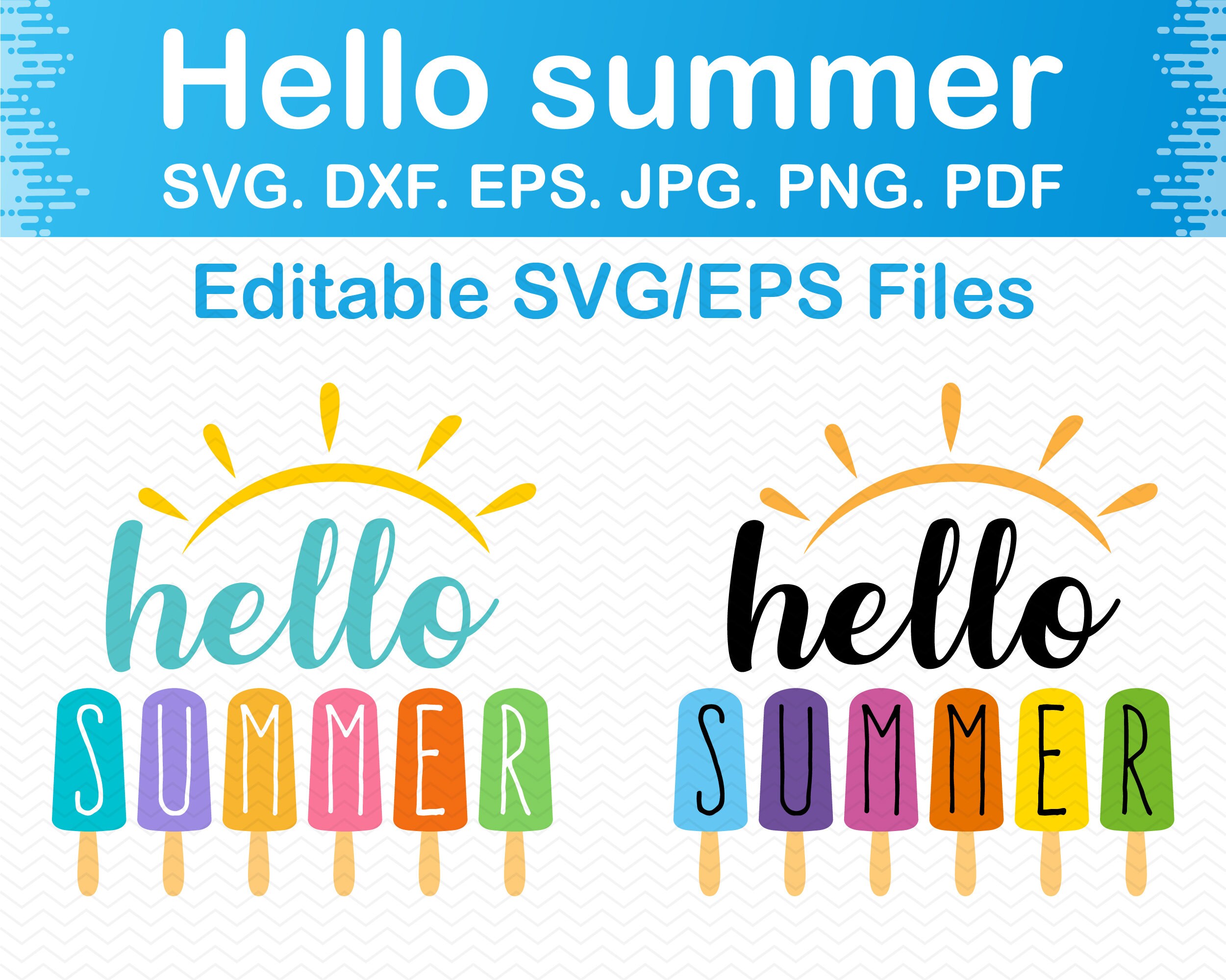 Hello Summer Svg Hello Summer Png Files Summer Sign Svg - Etsy