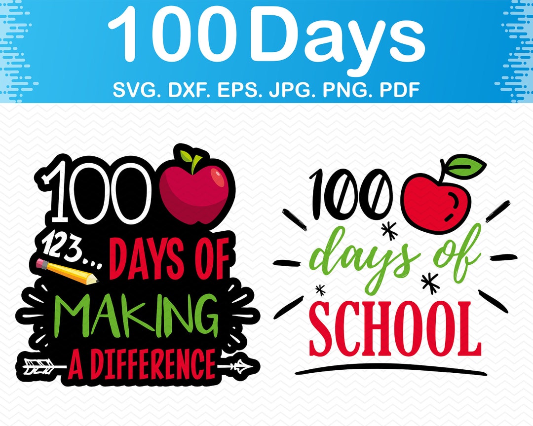 100 Days of School Svg, Teacher Svg Files for Cricut, Teacher Apple Svg ...