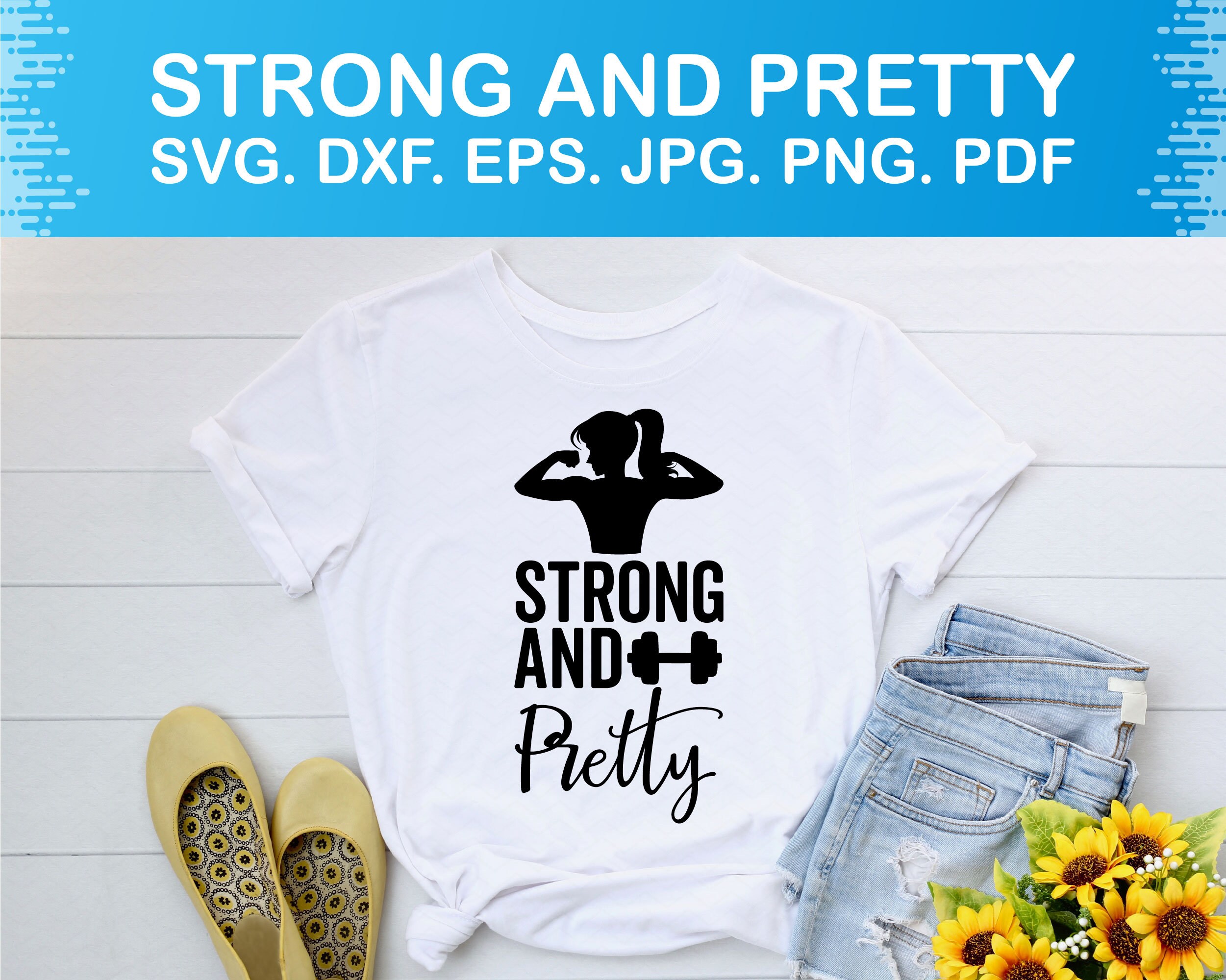 Strong and Pretty Svg Workout Svg Fitness Svg Strong Woman - Etsy