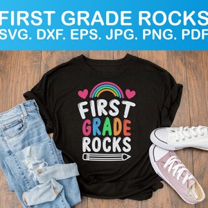 First Grade Rocks Svg, Back to School Svg, Teacher Svg School Svg ...
