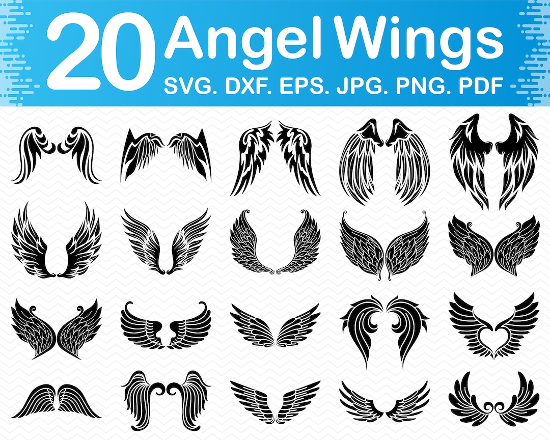Angel Wings Svg, Wings Svg Files for Cricut, Angel Wings Png, Angel Svg ...