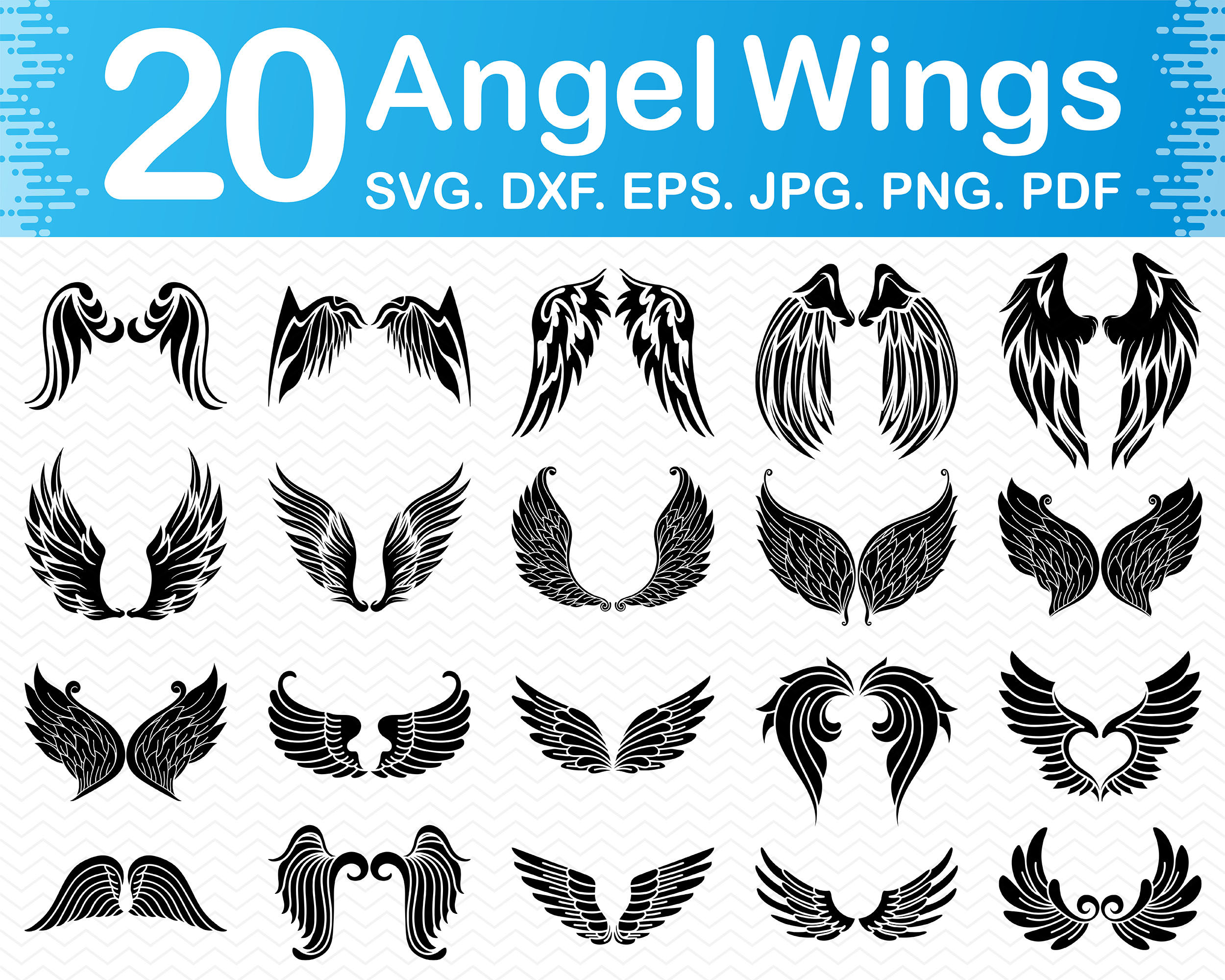 Angel wings svg Wings svg files for cricut Angel wings png | Etsy