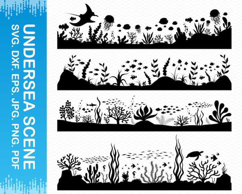 Undersea Scene Svg Sea Life Svg Coral Svg Nautical Svg - Etsy