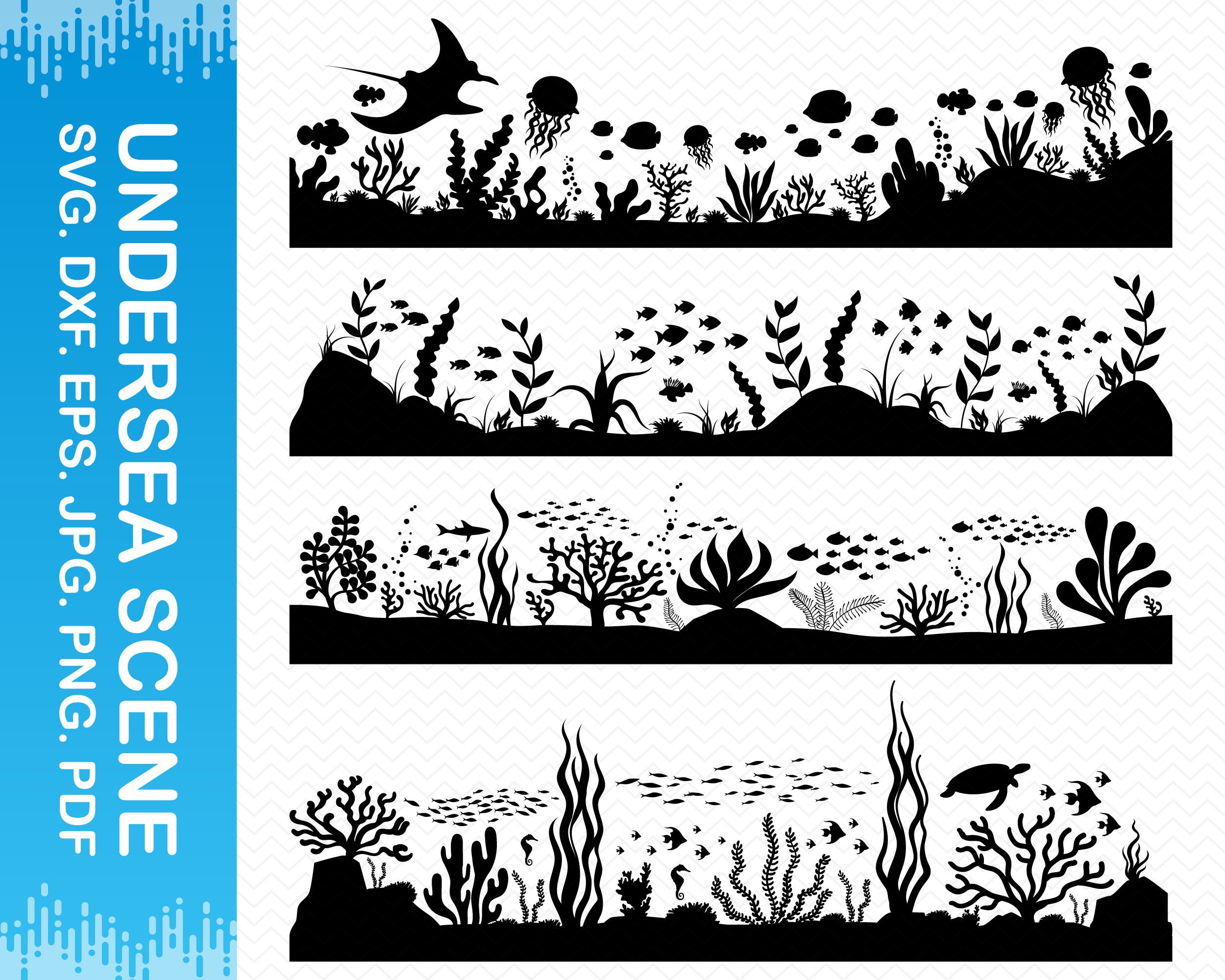Undersea Scene Svg Sea Life Svg Coral Svg Nautical Svg - Etsy Canada