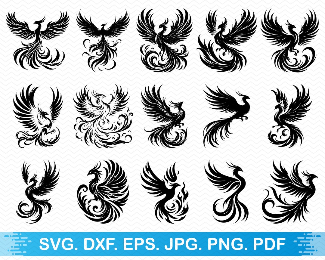 Phoenix Svg, Mythology Svg, Bird Svg Birds Png, Fantasy Clipart, Animal ...