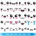 Kawaii Faces Svg, Kawaii Svg Files for Cricut, Kawaii Clipart, Cute Svg ...