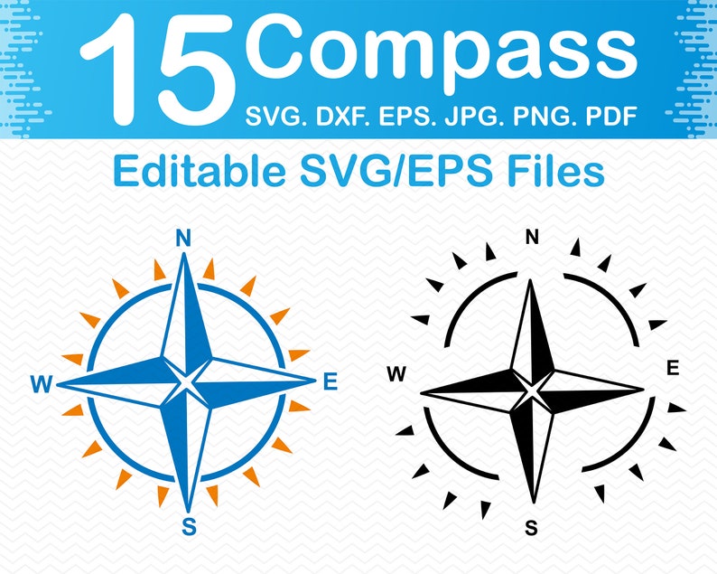 Compass Svg Files Nautical Svg Svg Cut Files Compass Svg | Etsy