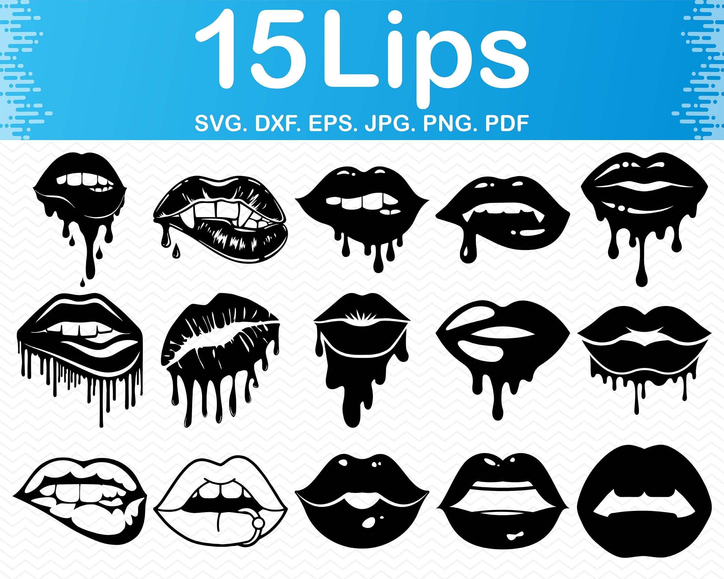 Dripping Lips Svg Lips Svg Files For Cricut Lip Biting Svg Etsy