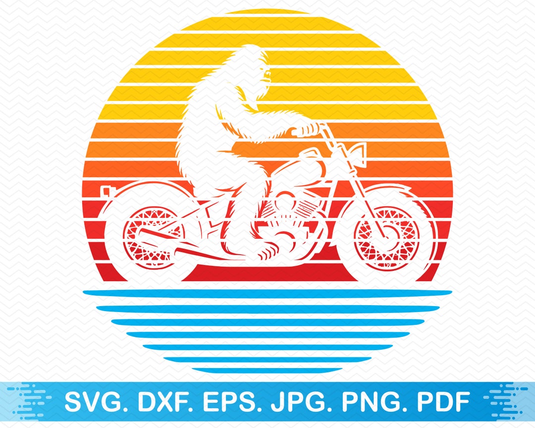 Bigfoot Riding A Motorcycle Svg, Bigfoot Svg Sasquatch Svg, Biker Svg ...