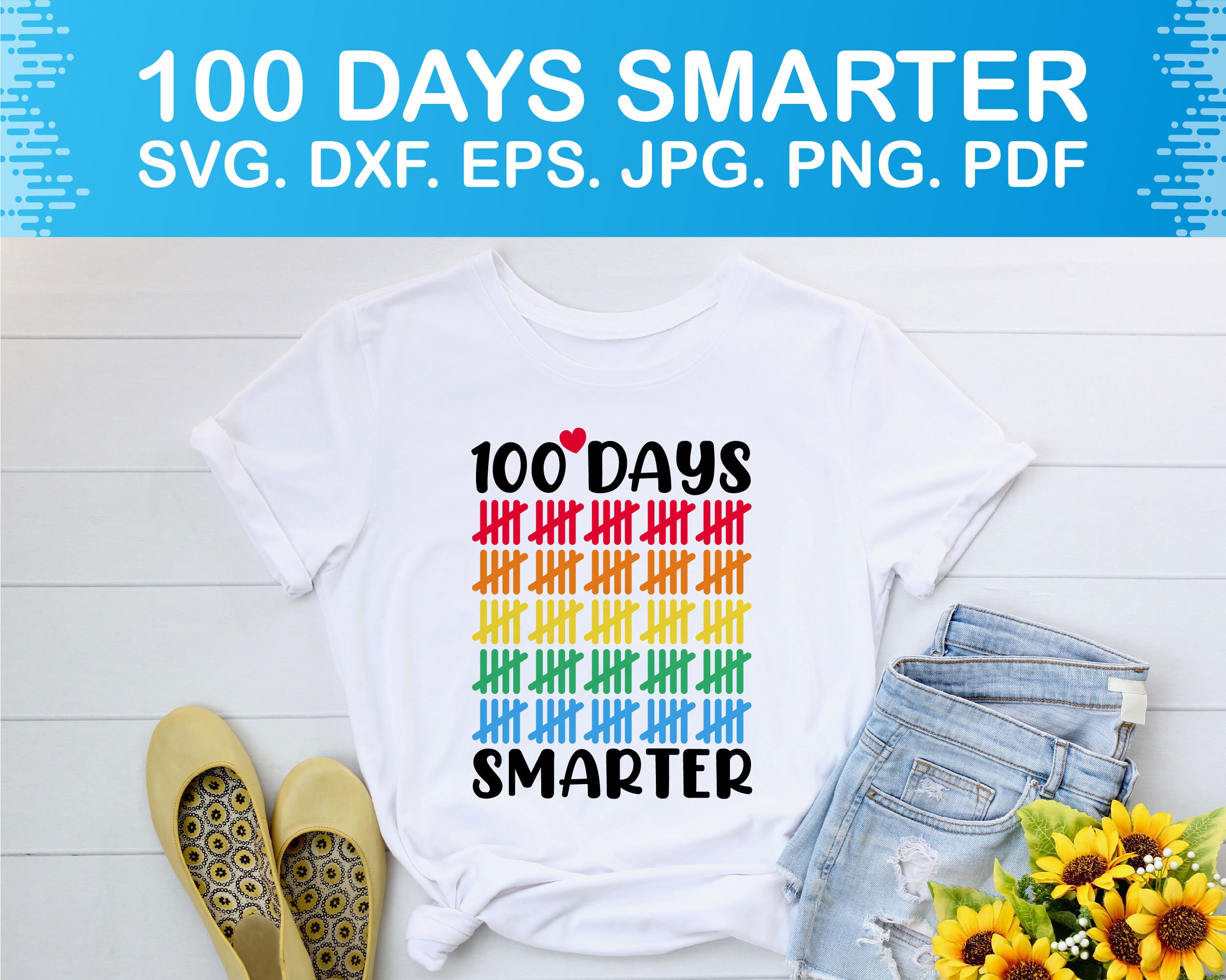 100 Days Smarter Svg Teacher Svg Teacher Shirt Svg Teacher - Etsy