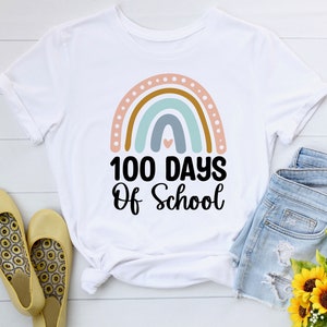 100 Days of School Svg, Boho Rainbow Svg, 100 Days of School Png ...