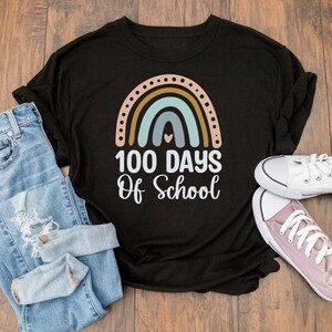 100 Days of School Svg, Boho Rainbow Svg, 100 Days of School Png ...