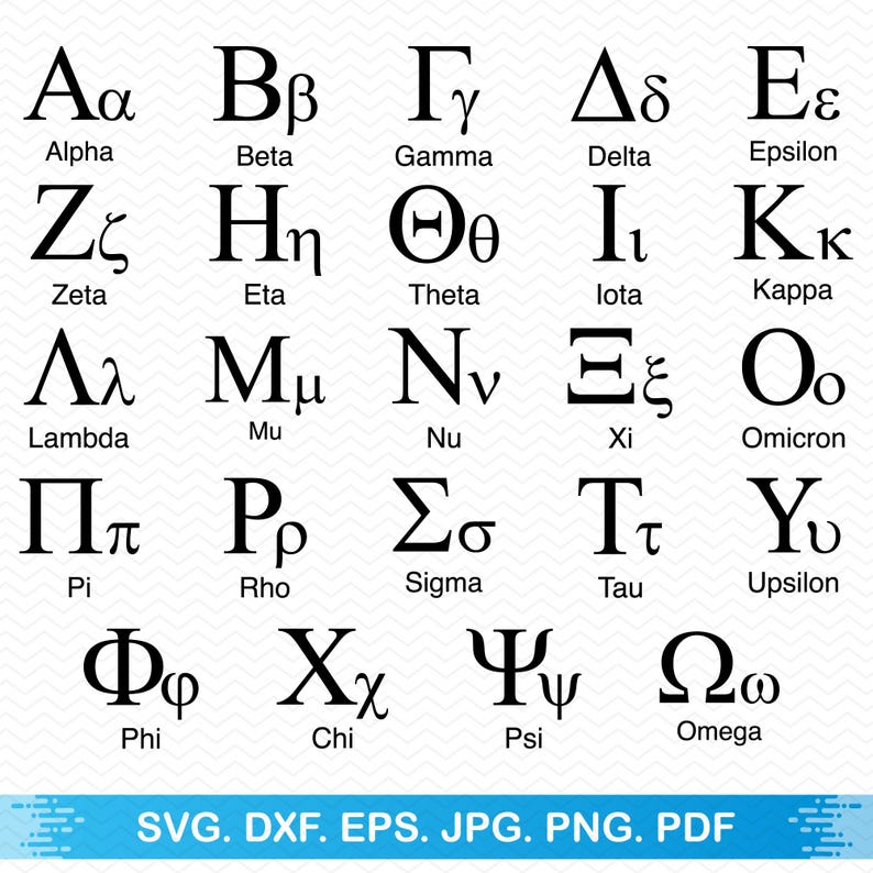 Greek Letters Svg, Greek Alphabet Svg, Greek Letter Svg Files for ...